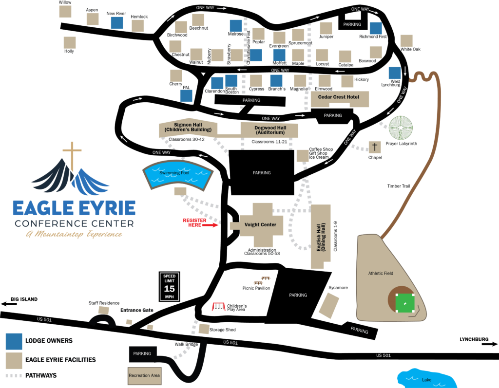 Eagle Eyrie Map & Policies - Conference Center, Lynchburg, VA